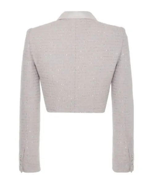 Alessandra Rich Sequined Tweed Cropped Jacket