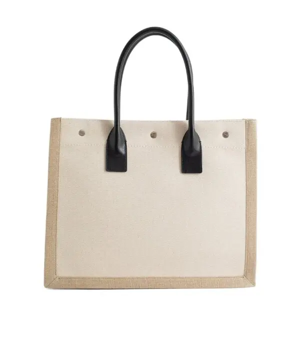 Saint Laurent Logo Print Top Handle Bag - Light Beige
