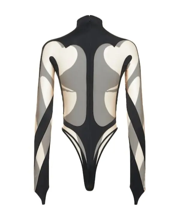 MUGLER High-neck Tulle Jumpsuit