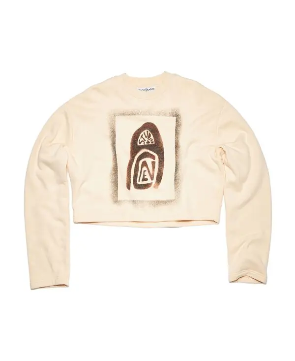 Acne Studios Logo-print Crewneck Sweatshirt - Nude