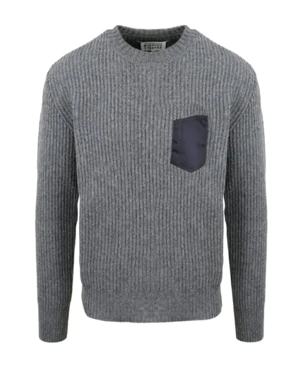 MAISON MARGIELA Ribbed Chest Pocket Jumper