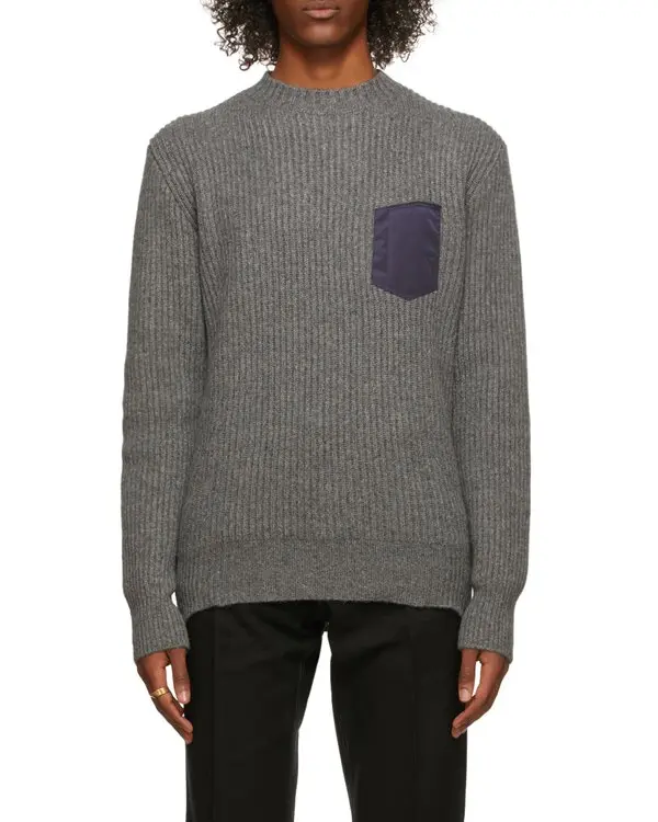 MAISON MARGIELA Ribbed Chest Pocket Jumper