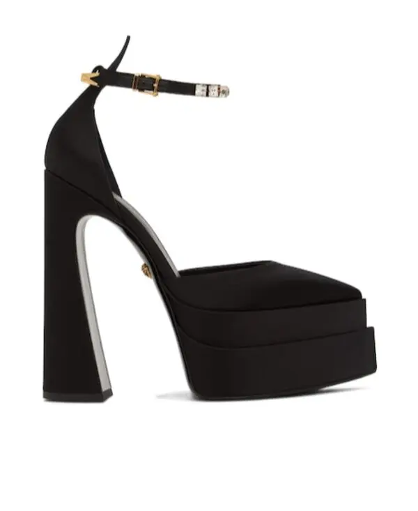 Versace Logo High Heel Platform Sandals