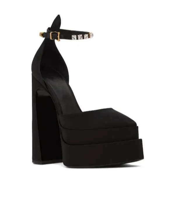 Versace Logo High Heel Platform Sandals
