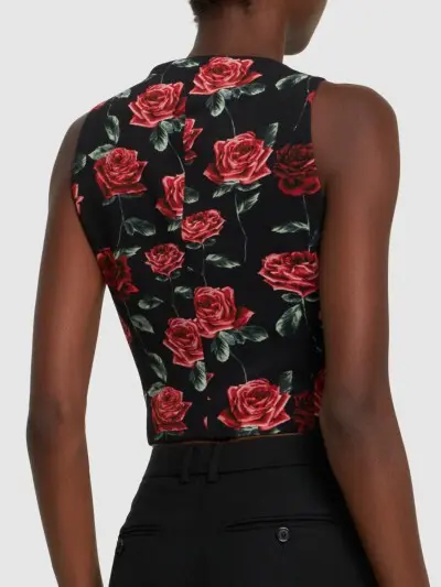 Magda Butrym Rose Printed Jersey Vest