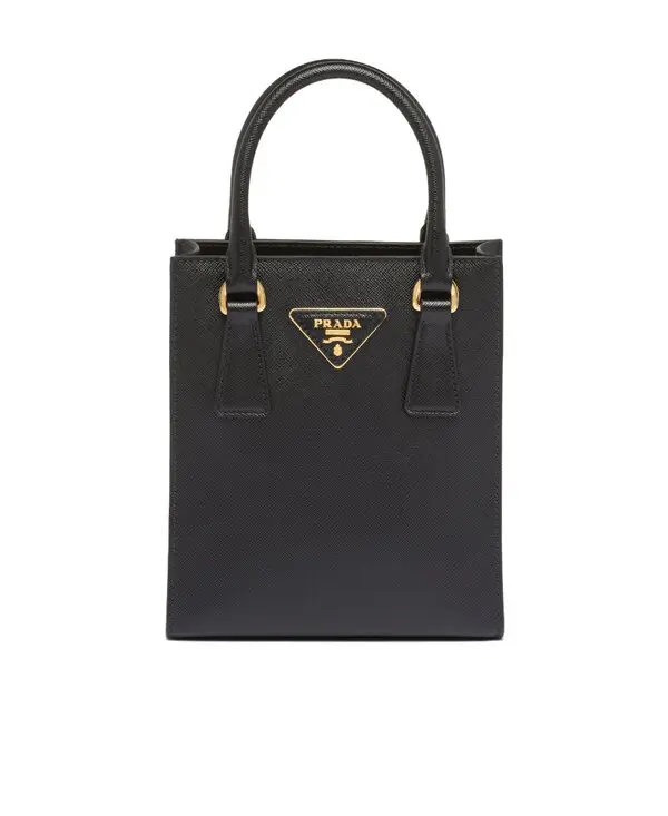 Prada Saffiano Leather Handbag With Logo Detail