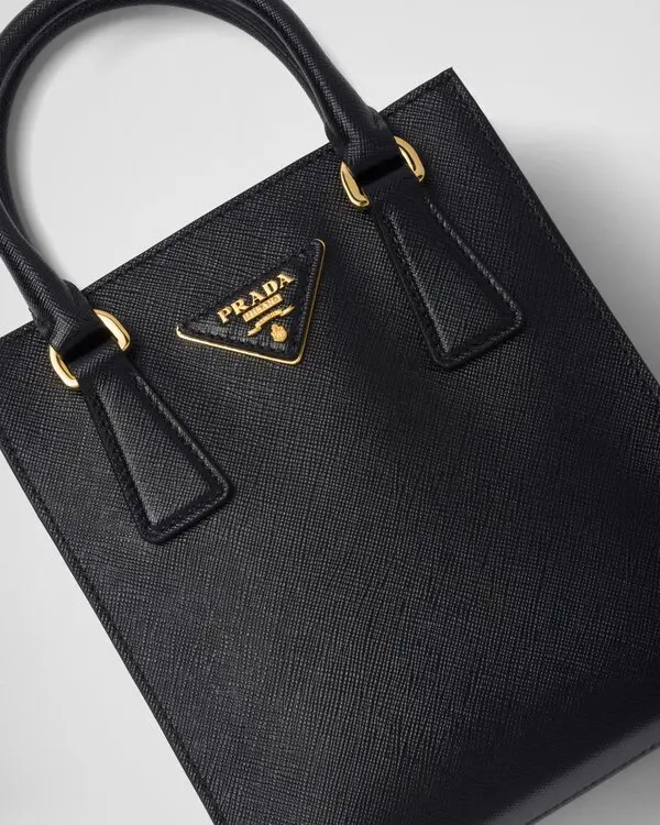 Prada Saffiano Leather Handbag With Logo Detail