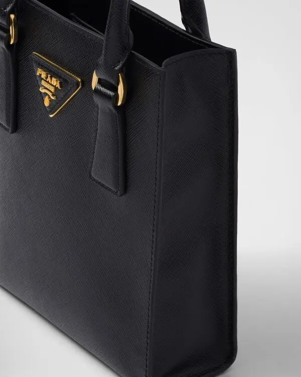 Prada Saffiano Leather Handbag With Logo Detail