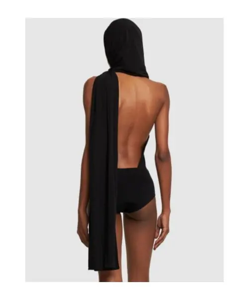 Magda Butrym Hooded Jumpsuit With Rose Applique