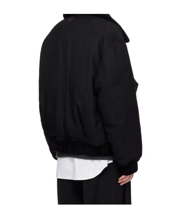 WOOYOUNGMI Faux Fur Collar Zip-up Down Jacket