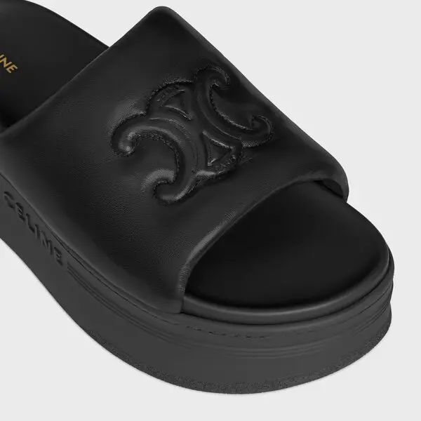 Celine Block Slide With Triomphe In Lambskin