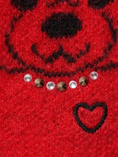 Alessandra Rich Embellished Teddy Bear Knit Vest