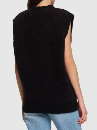 Alessandra Rich Embellished Teddy Bear Knit Vest