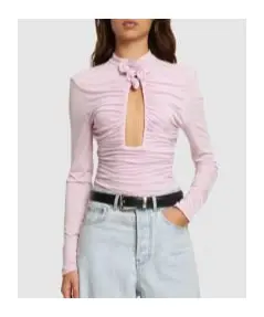 Magda Butrym Long Sleeve Gathered Cut Out Jumpsuit