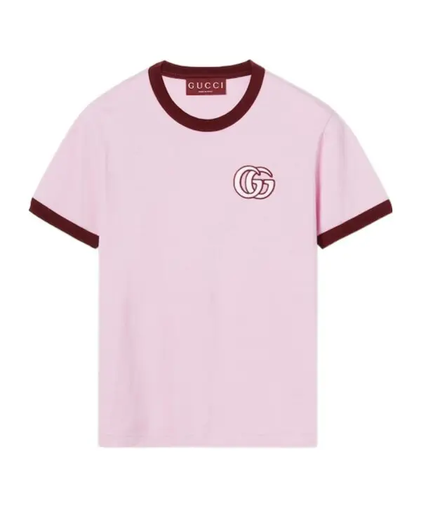 Gucci Embroidered Jersey T-shirt - Pink