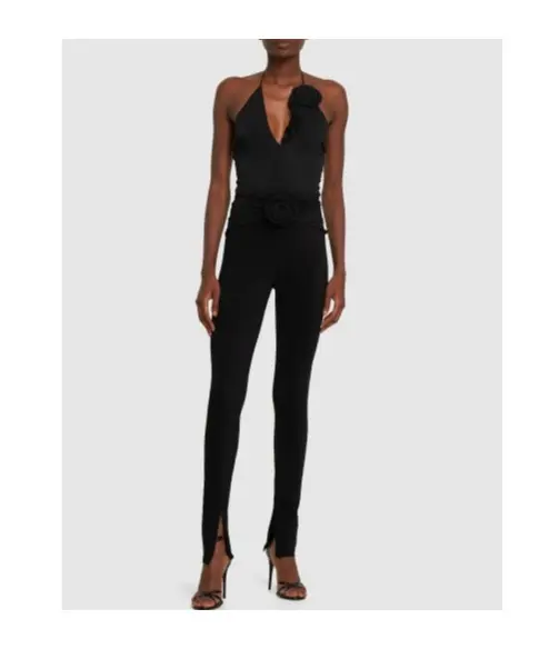 Magda Butrym Rose Embellished Slim Fit Pants