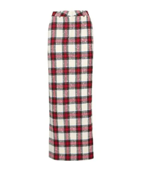 Alessandra Rich Plaid Maxi Skirt