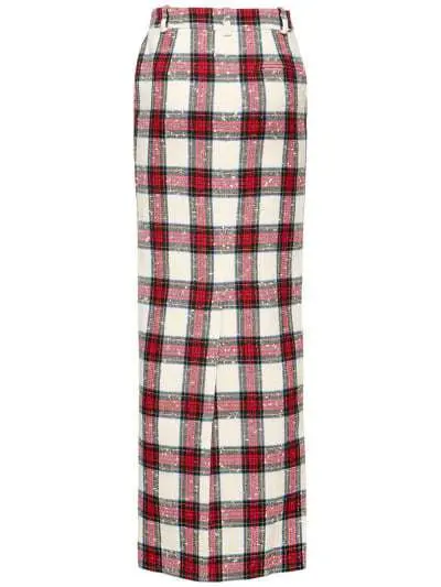 Alessandra Rich Plaid Maxi Skirt