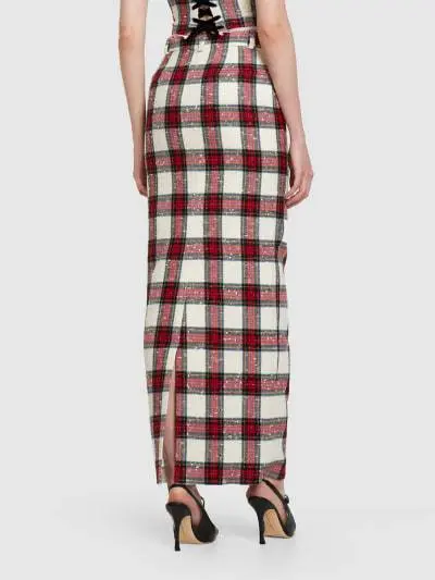 Alessandra Rich Plaid Maxi Skirt
