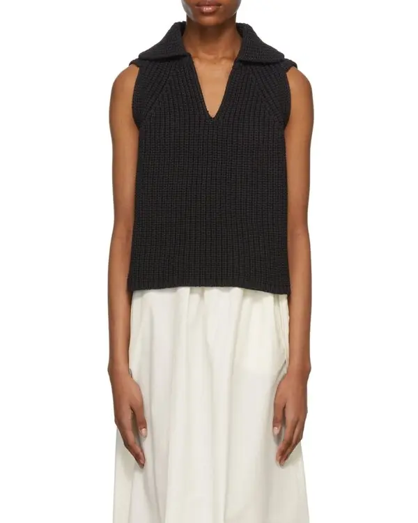 DEVEAUX Sleeveless Knitted Pullover