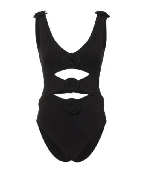 Magda Butrym Cut-out Jumpsuit With Rose Appliques - Black