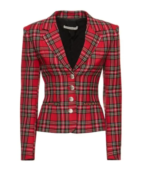 Alessandra Rich Tartan Tailored Jacket