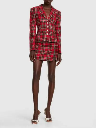 Alessandra Rich Tartan Tailored Jacket
