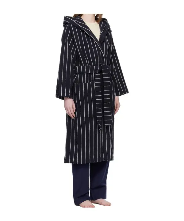 TEKLA Striped Hooded Bathrobe