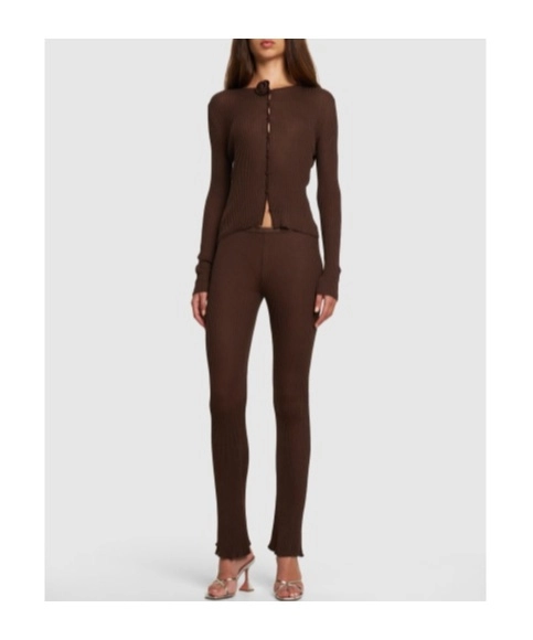 Magda Butrym Ribbed Elastic Waist Casual Pants