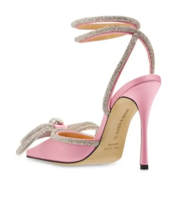 MACHMACH Mach & Mach Double Bow Embellished Stiletto Heels