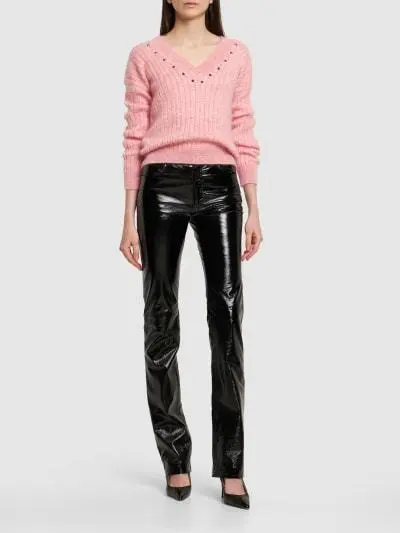Alessandra Rich Crystal Embellished Ribbed Sweater
