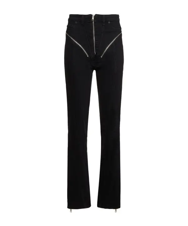 MUGLER High-waist Zip Detail Jeans