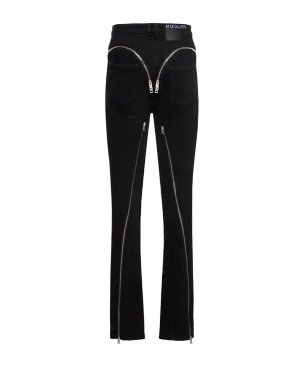 MUGLER High-waist Zip Detail Jeans
