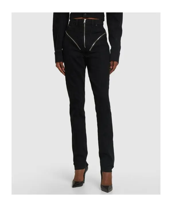 MUGLER High-waist Zip Detail Jeans
