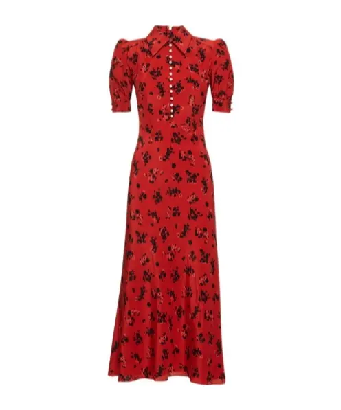 Alessandra Rich Short-sleeved Printed Maxi Dress