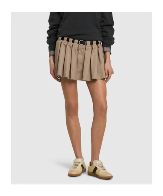 Alexander Wang Pleated Workwear Drill Mini Skirt