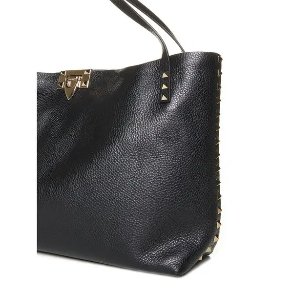 Valentino Garavani Rockstud Embellishment Medium Top Handle Bag - Black