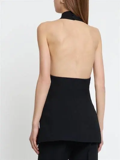Michael Kors Suit Vest With Criss-cross Neckline