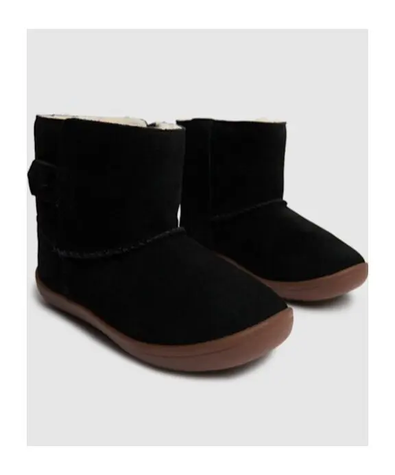UGG Round Toe Boots With Side Hook And Loop Closure