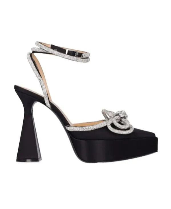 MACHMACH Double Bow-trimmed High Heel Platform Sandals