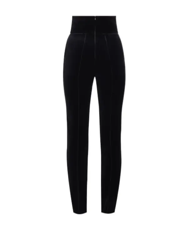 Alexandre Vauthier High-rise Velvet Casual Pants