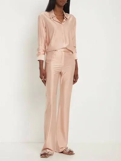 Alexandre Vauthier Shiny Jersey High-rise Flare Pants