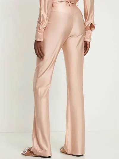 Alexandre Vauthier Shiny Jersey High-rise Flare Pants