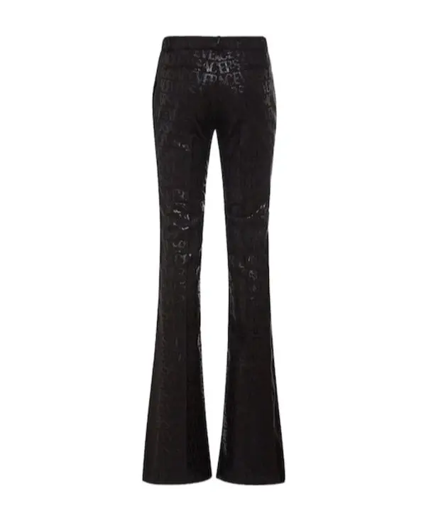 Versace Logo Jacquard Bell Bottom Trousers