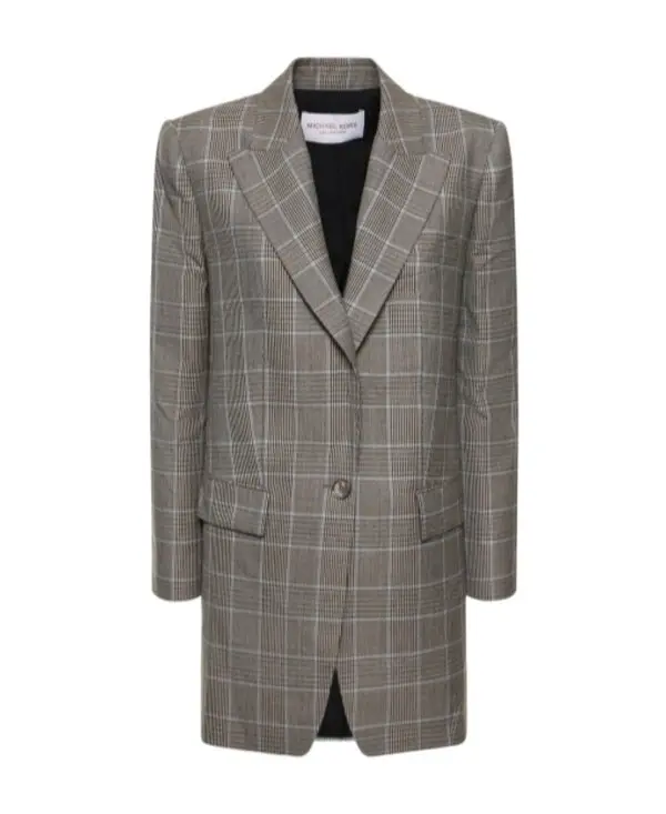 Michael Kors Single-breasted Checked Suit Jacket