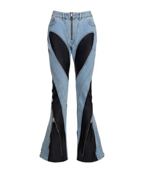 MUGLER Zippered Flare Jeans