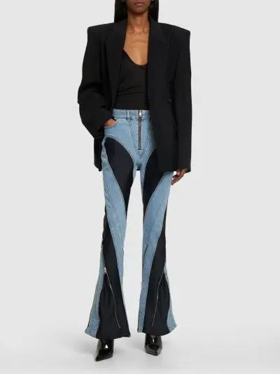 MUGLER Zippered Flare Jeans