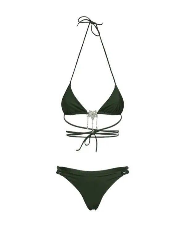 Alessandra Rich Embellished Bikini - Black