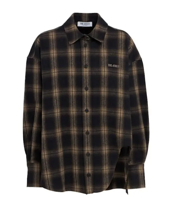 Attico Checked Cotton Shirt - Black