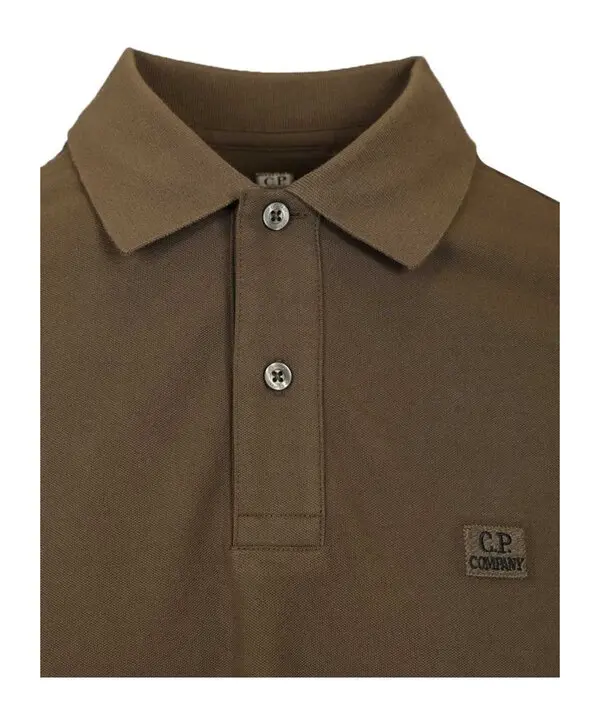 C.P. COMPANY Logo Patch Polo Shirt - Green